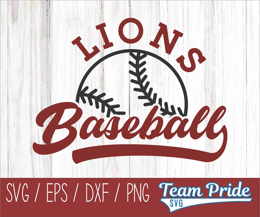 Lions Baseball Svg/dxf/eps/png Files - Sports Team Logo for Cutting ...