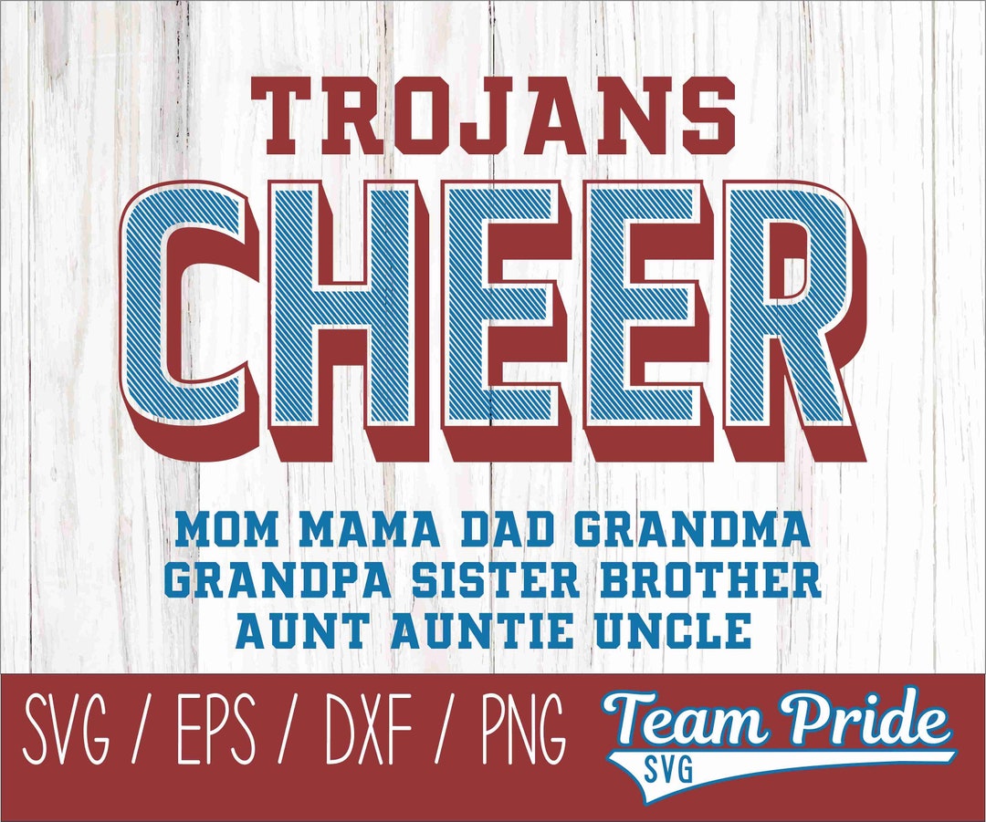 Trojans Cheer Svg Eps Dxf Png Cheerleader, Cheerleading Shirt, Cricut ...