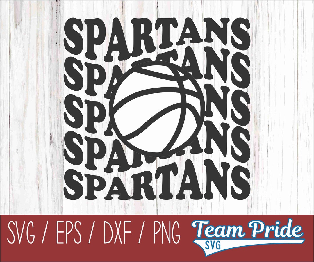 Spartans Vintage Wave Basketball SVG Digital Download Printable - Svg ...