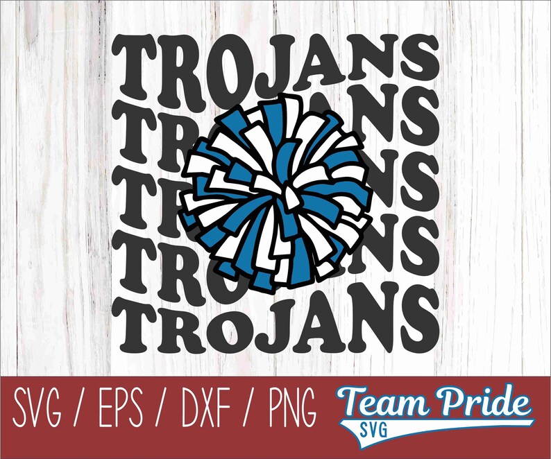 Trojans Cheer Vintage Wave SVG Digital Download Printable - Svg, Eps ...