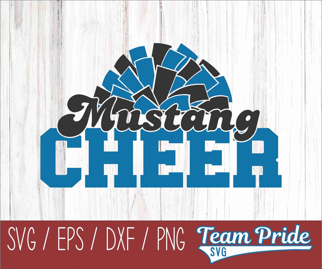 Mustangs Cheer Pom Pom SVG Digital Download Printable - Svg, Eps, Dxf ...