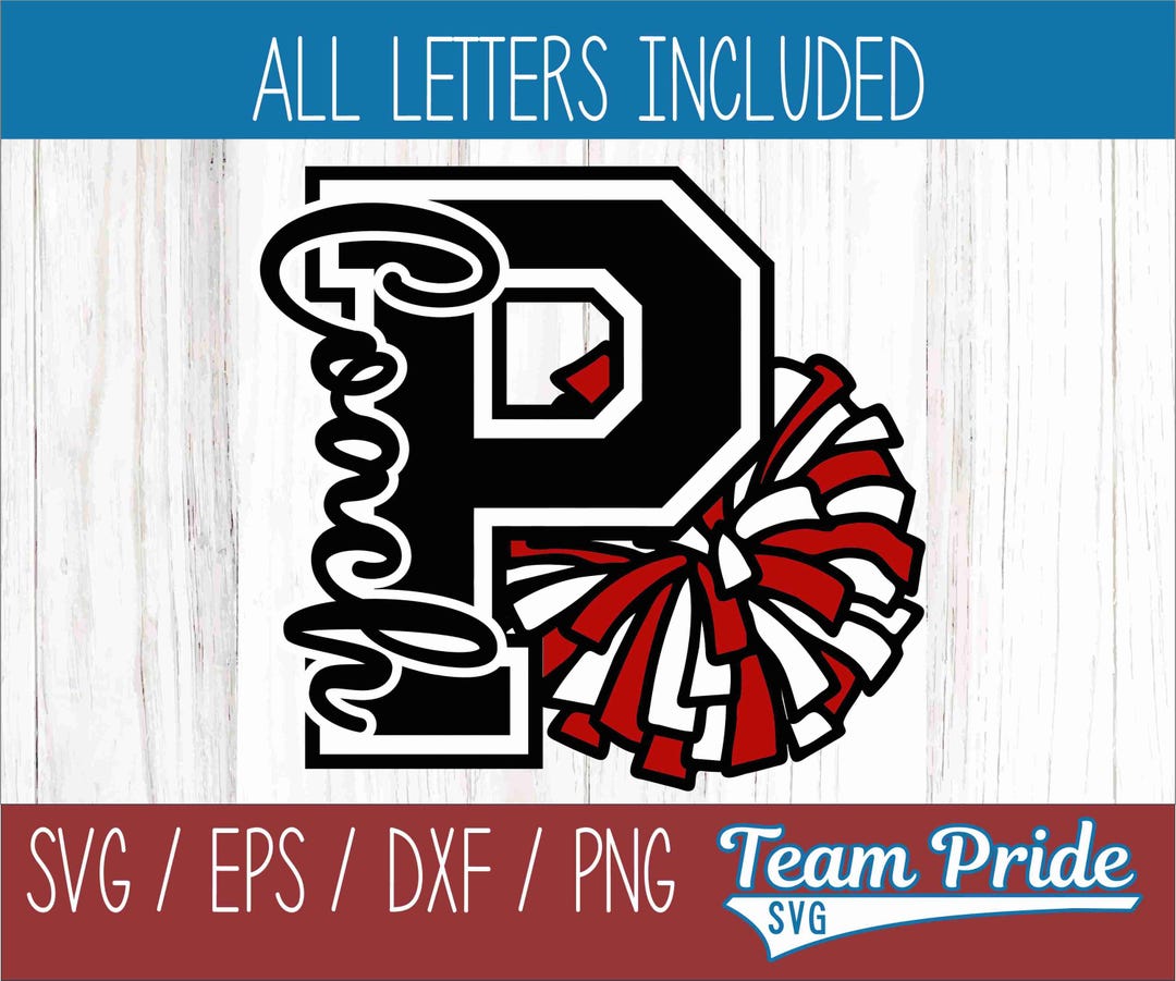 Cheer Coach SVG Bundle, Varsity Letter Pompom Design, All Letters ...