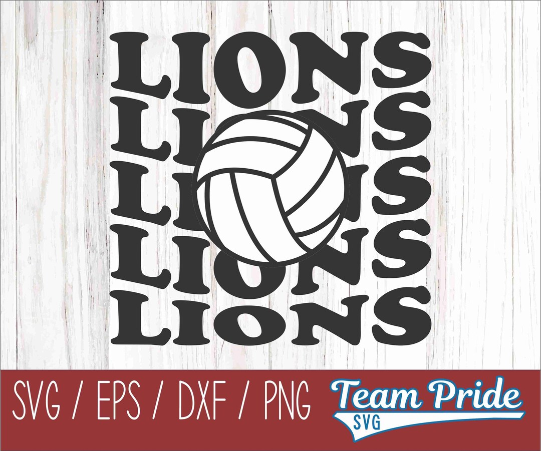 Lions Volleyball Retro Wave SVG Digital Download Printable - Svg, Eps ...