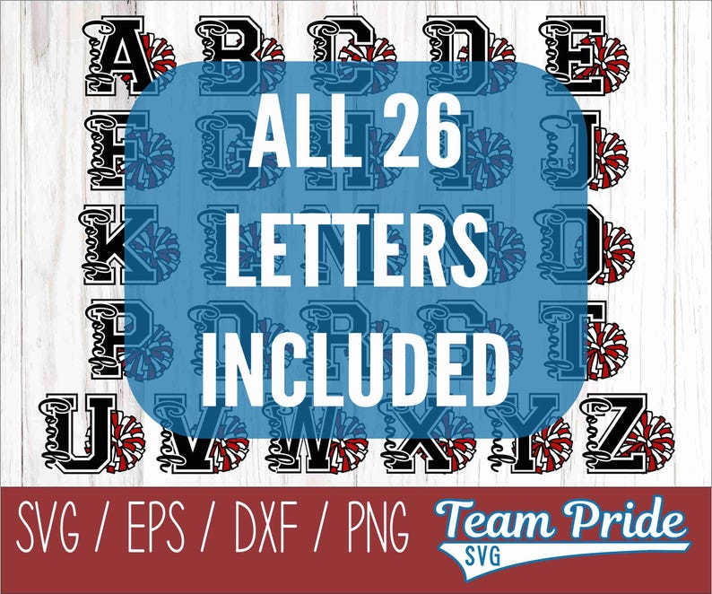Cheer Coach SVG Bundle, Varsity Letter Pompom Design, All Letters ...