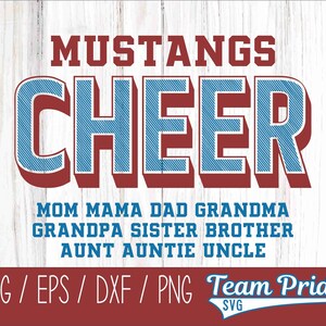 Mustangs Cheer Svg Eps Dxf Png Cheerleader, Cheerleading Shirt, Cricut ...
