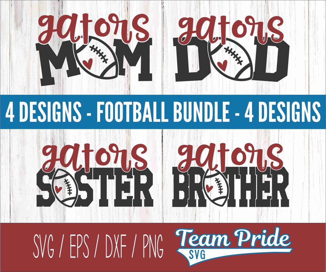 Gators Family Football SVG Bundle | 4 Designs | Football Mom, Football ...