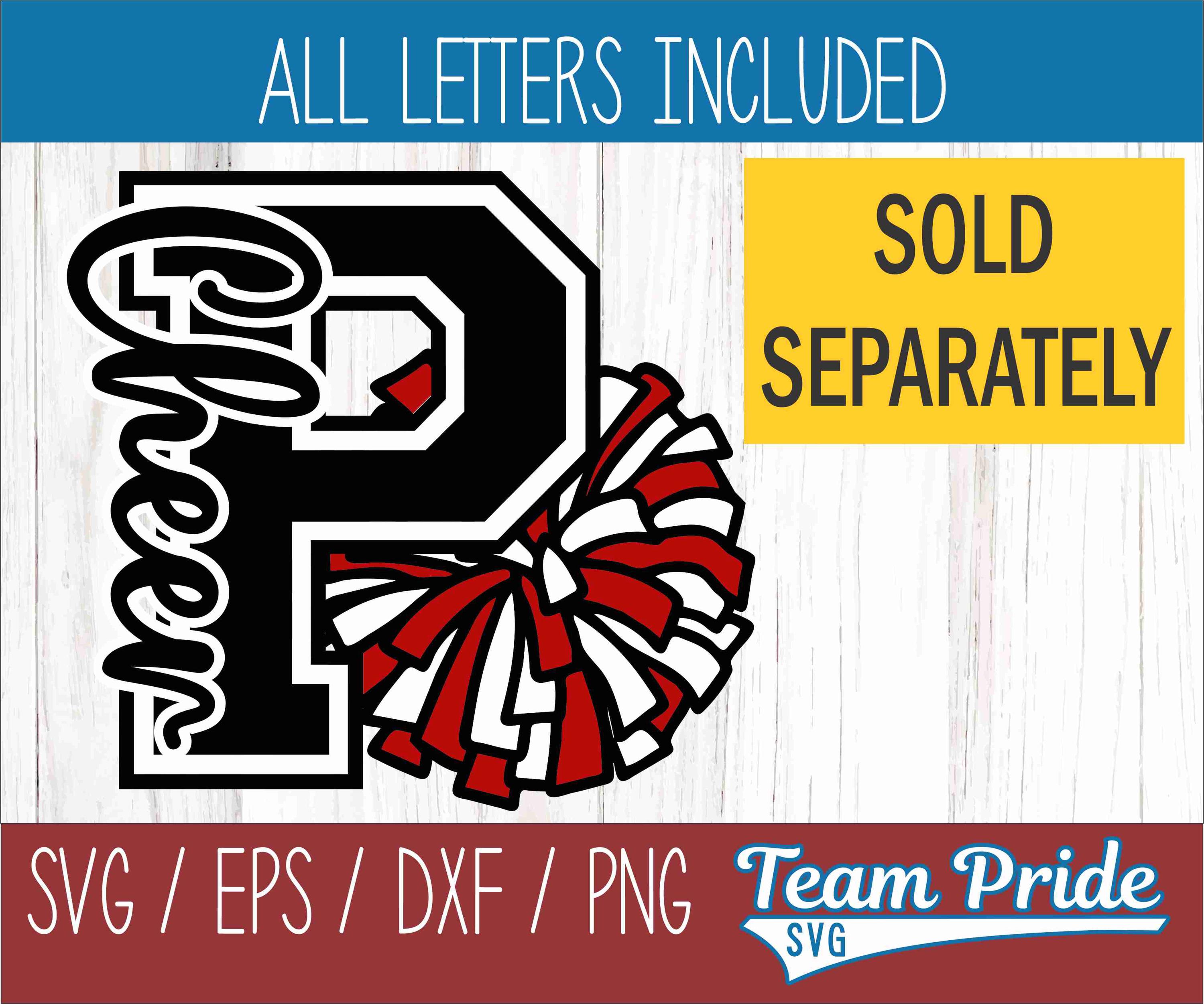 Cheer Coach SVG Bundle, Varsity Letter Pompom Design, All Letters ...