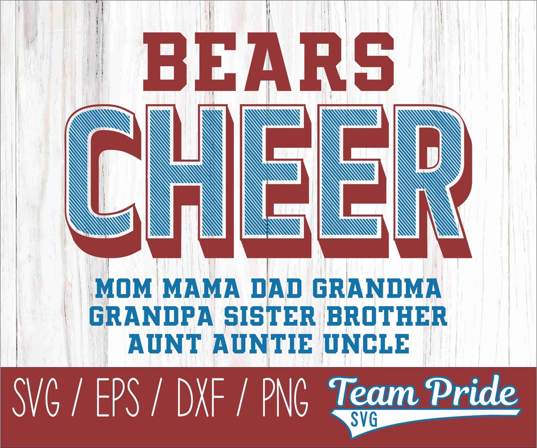 Bears Cheer Svg Eps Dxf Png Cheerleader, Cheerleading Shirt, Cricut ...