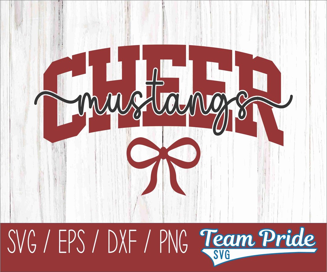 Mustangs Cheer SVG | Cheerleading Team Spirit Cut File | Two-color ...