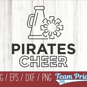 Pirates Cheer Line Art SVG Digital Download Printable - Svg, Eps, Dxf ...