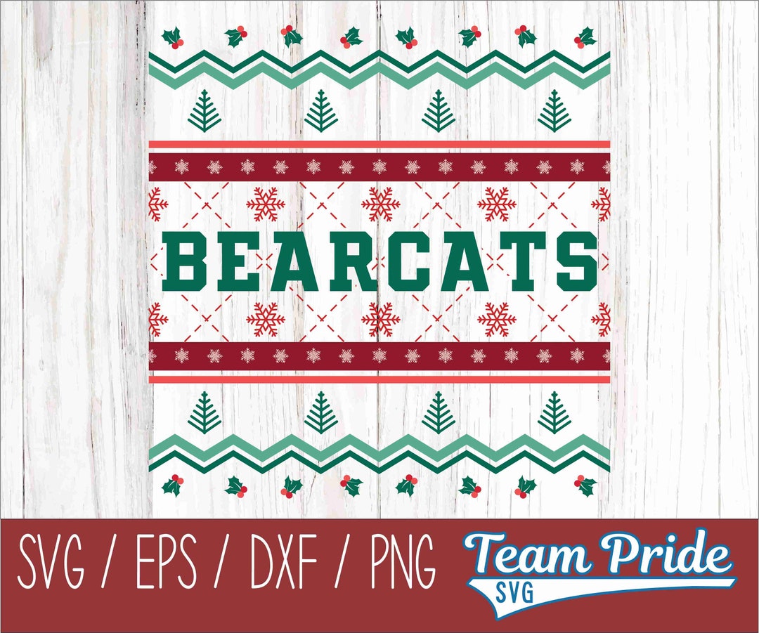 Bearcats Ugly Christmas Sweater SVG, PNG, EPS, Dxf - Festive Holiday ...