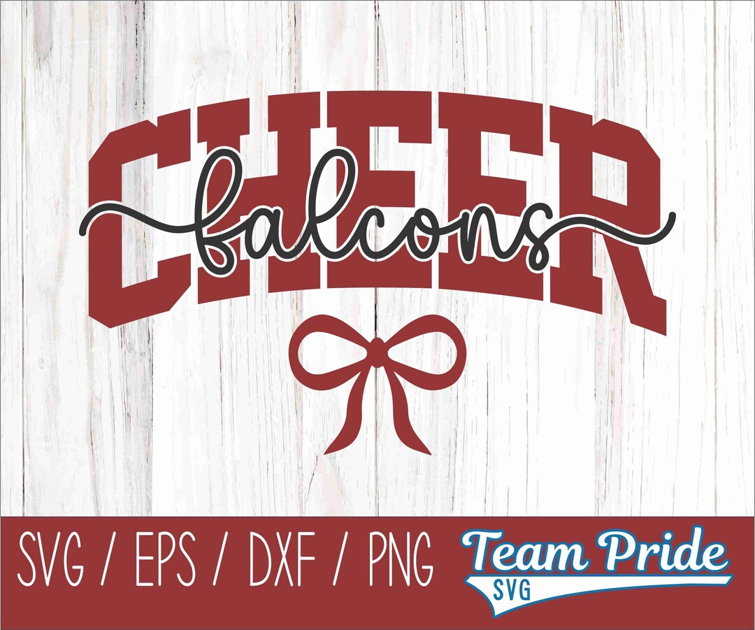 Falcons Cheer SVG | Cheerleading Team Spirit Cut File | Two-color Cheer ...