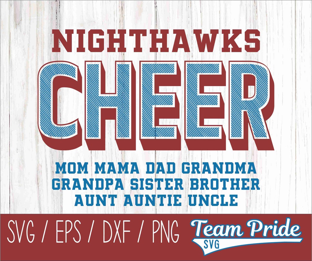 Nighthawks Cheer Svg Eps Dxf Png Cheerleader, Cheerleading Shirt ...