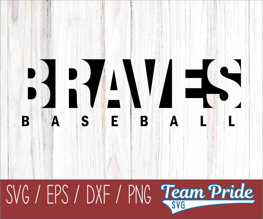 Braves Baseball Cut Out Digital Download Printable - Svg, Eps, Dxf, Png ...
