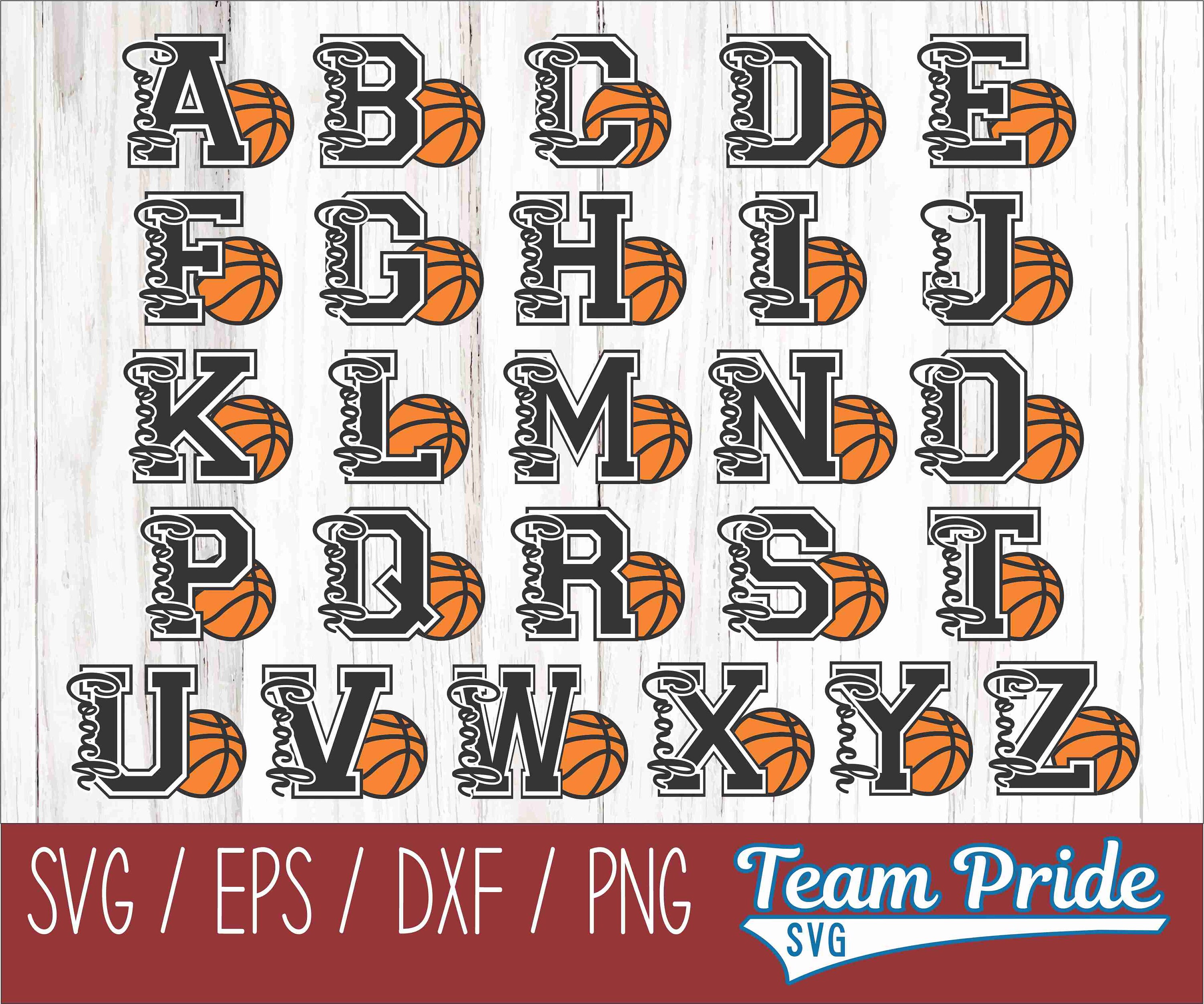 Basketball Coach SVG Bundle Varsity Letter Design, All Letters Included ...