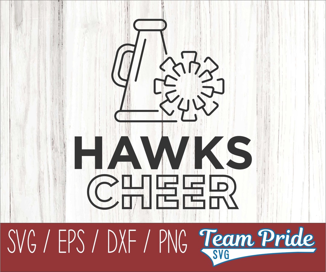 Hawks Cheer Line Art SVG Digital Download Printable - Svg, Eps, Dxf ...