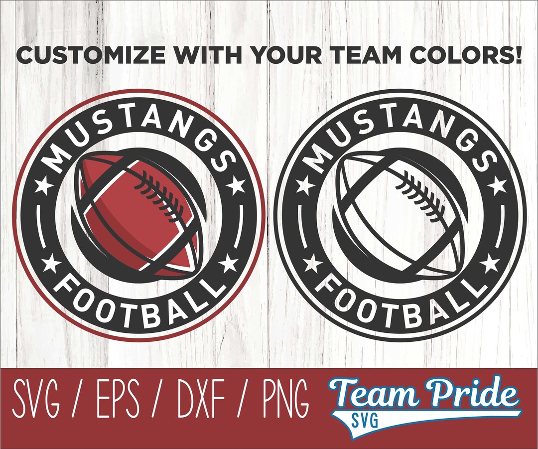 Mustangs Football SVG Digital Download Printable - Svg, Eps, Dxf, Png ...