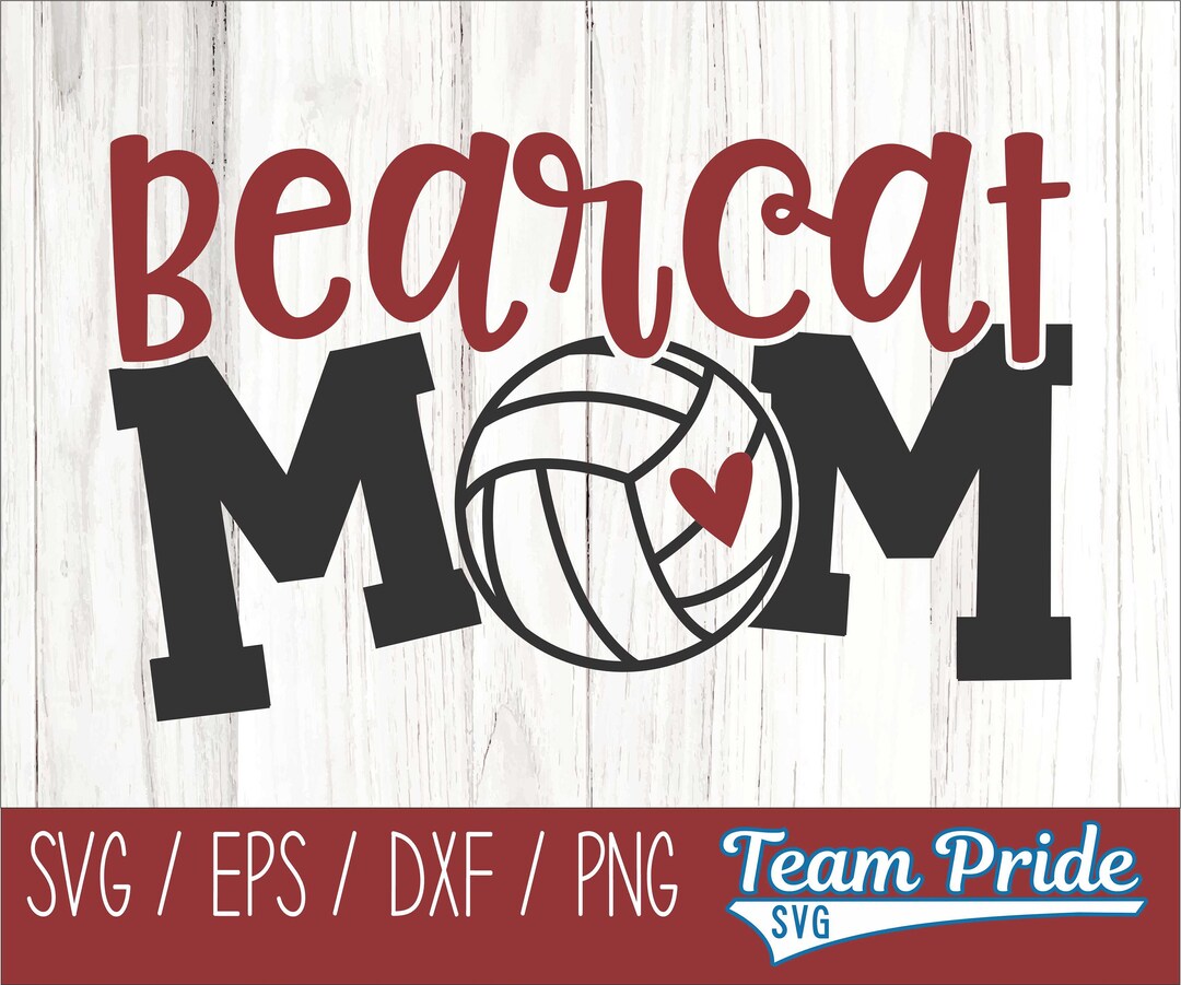Mamá de voleibol Bearcats SVG descarga digital imprimible - formatos de ...