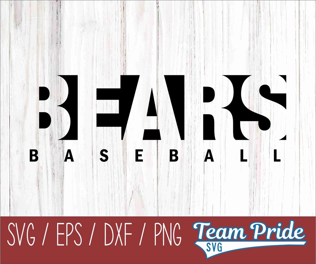 Bears Baseball Cut Out Digital Download Printable - Svg, Eps, Dxf, Png ...