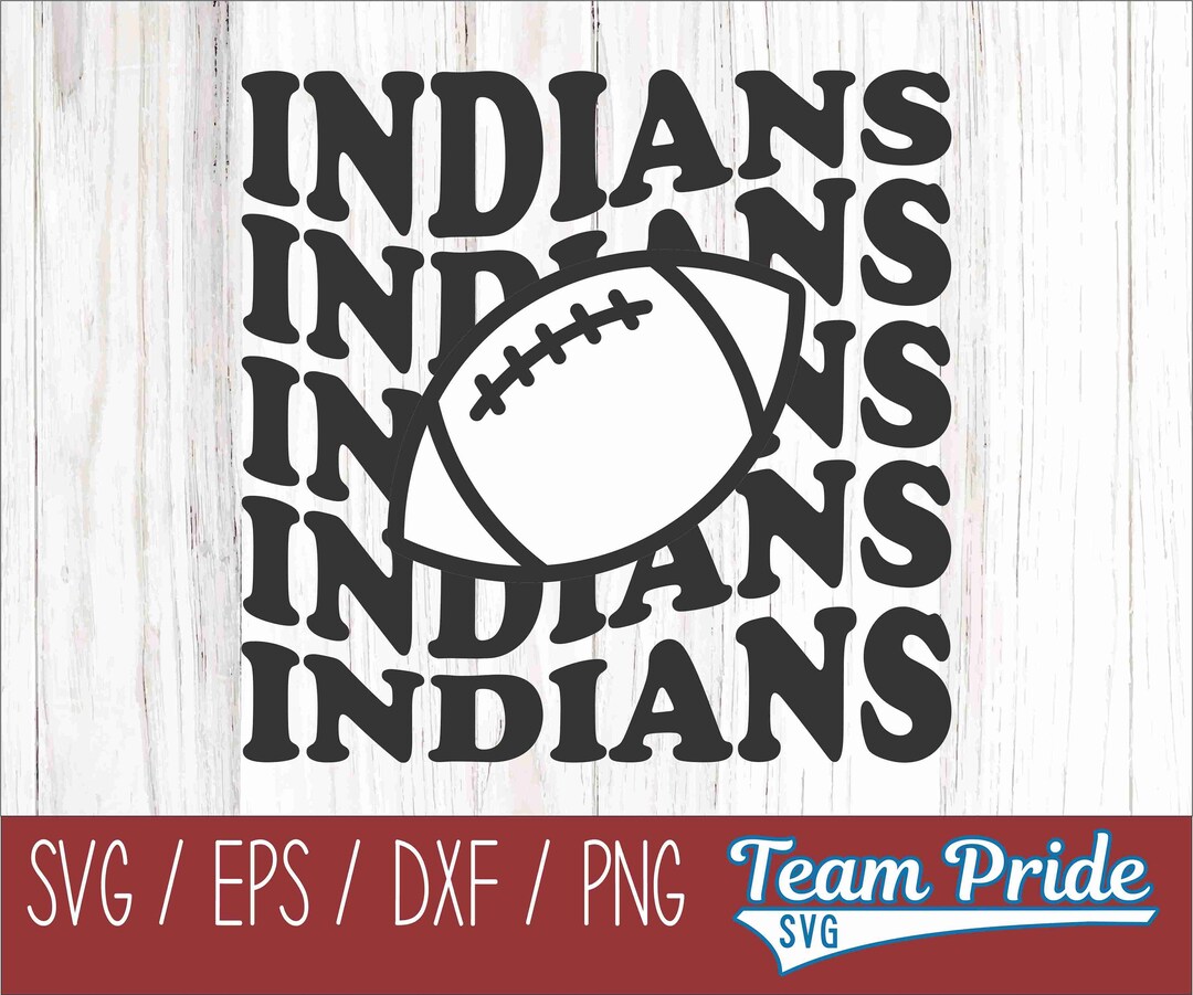 Indians Football Retro Wave SVG Digital Download Printable - Svg, Eps ...