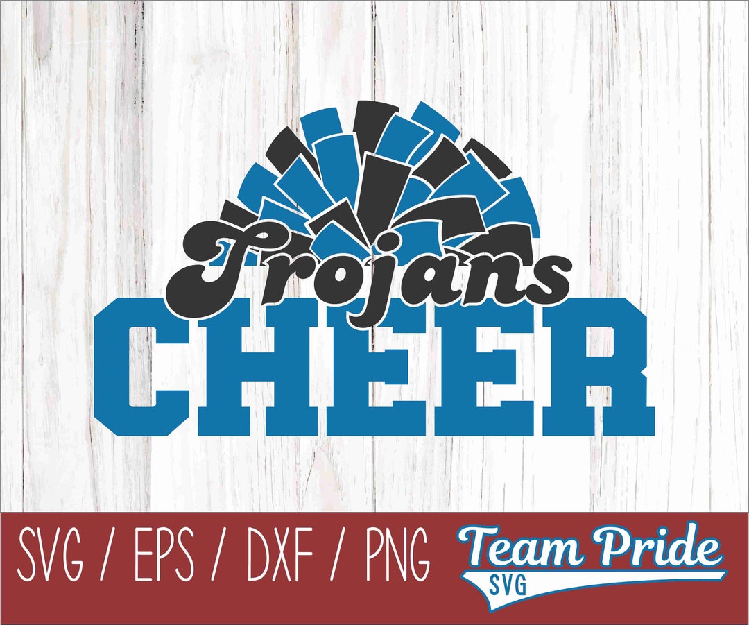 Trojans Cheer Pom Pom SVG Digital Download Printable - Svg, Eps, Dxf ...