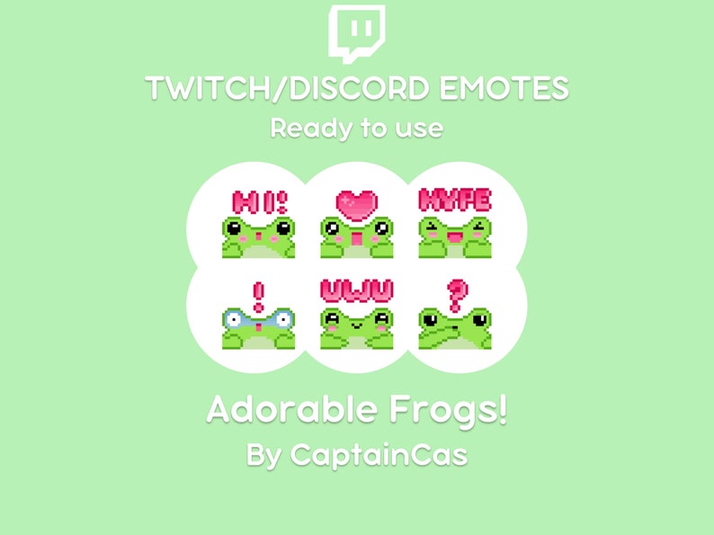 Frog Themed Twitch Emotes- Cute Pixel Art Twitch/discord Emotes - Etsy ...