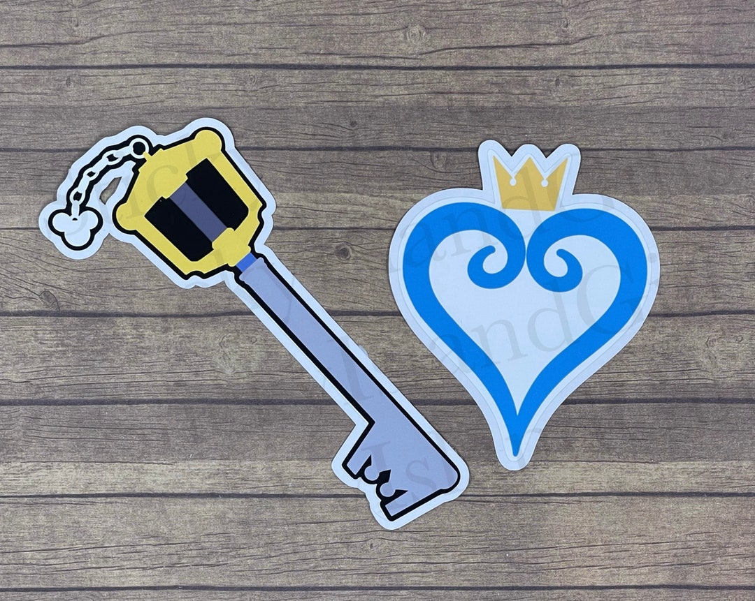 Keyblade and Heart Die Cut Stickers Laptop Sticker - Etsy