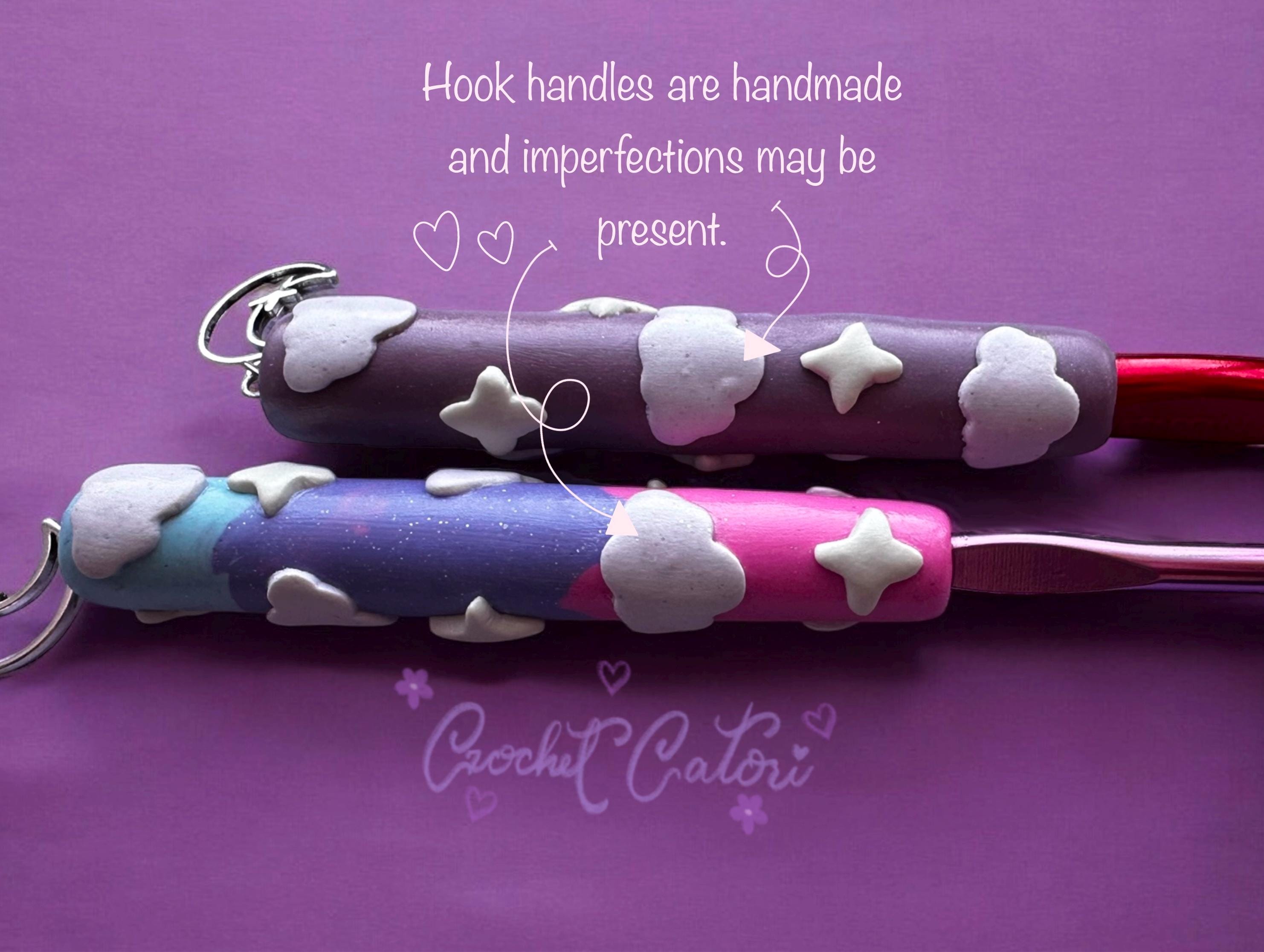Cloud Handle Crochet Hooks With Moon Charms - Etsy