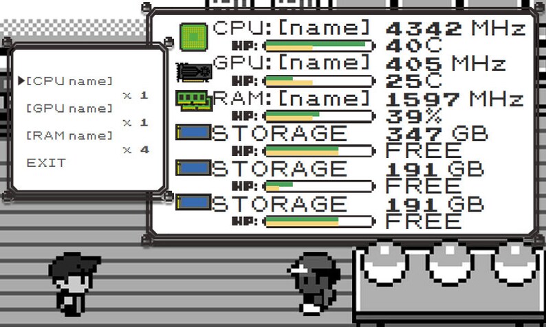 AIDA64 Pokemon Red Sensor Panel 1024x600 - Etsy