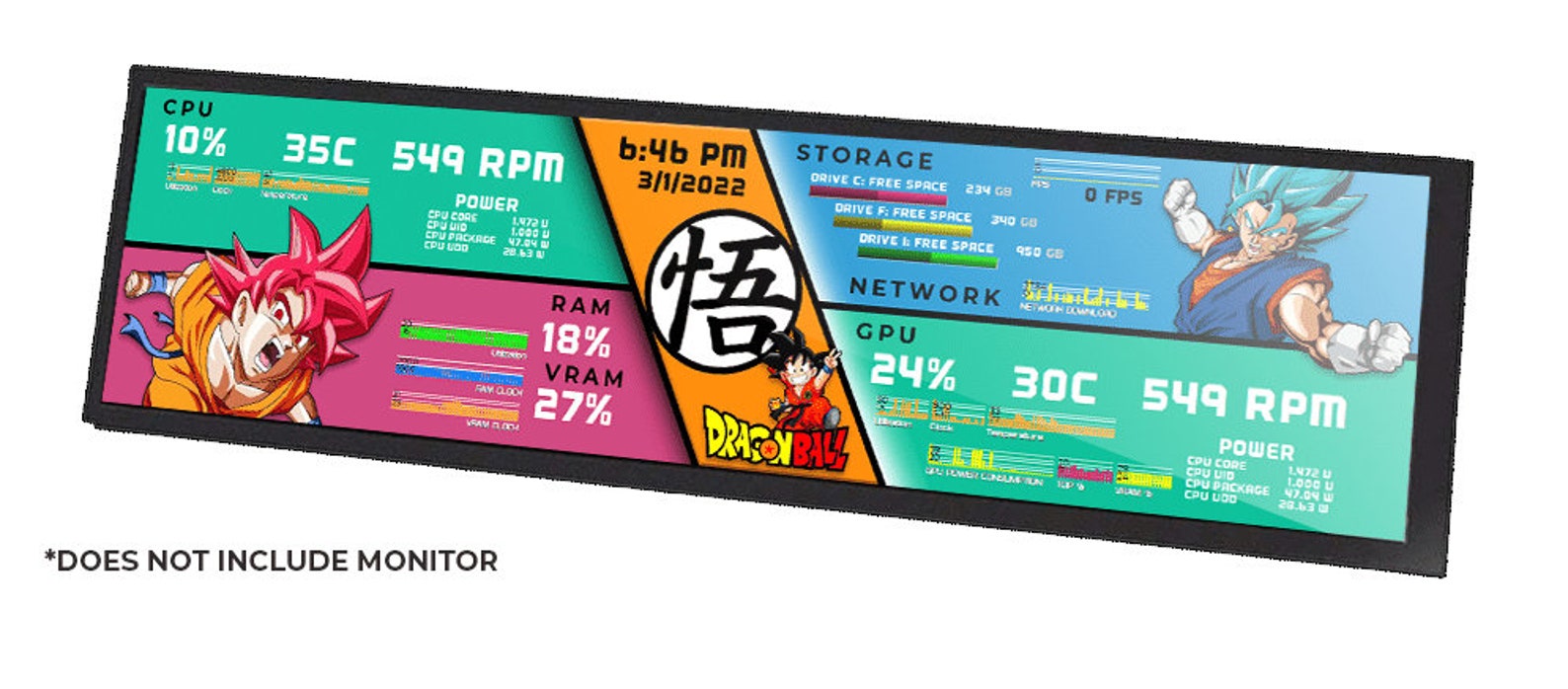 AIDA64 Sensor Panel Super Dragon 1920x480 - Etsy