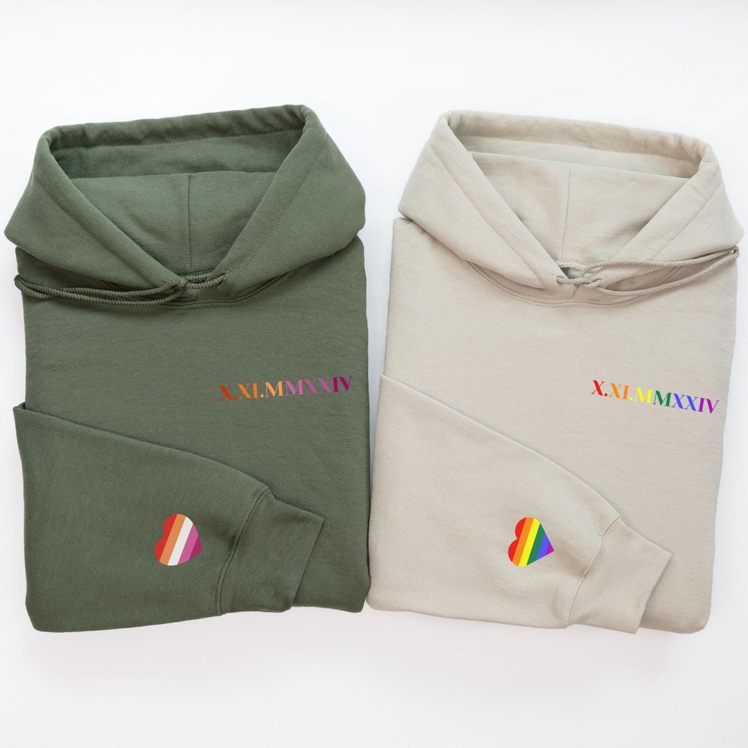 CUSTOM LGBTQ Roman Numerals Hoodie, Lesbian Girlfriend Gift ...