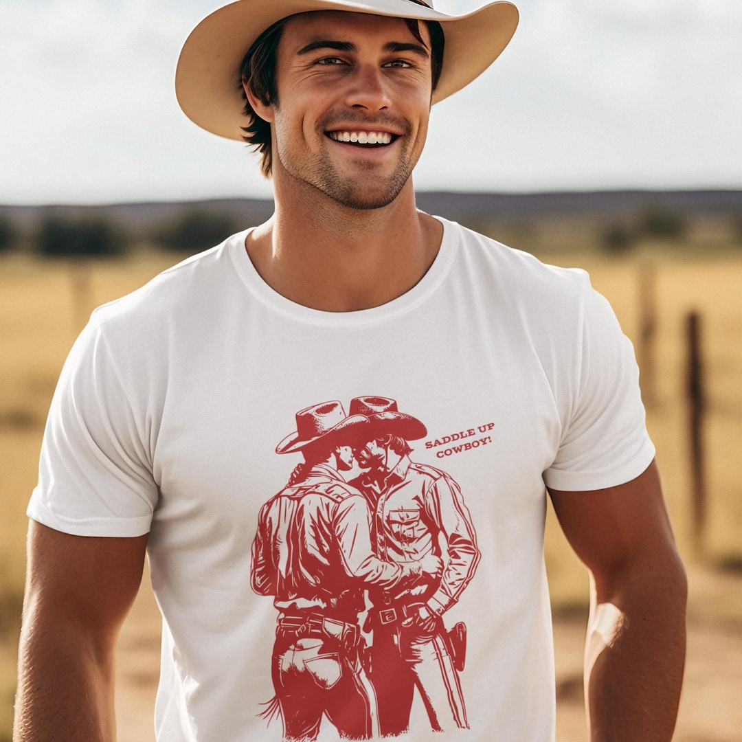 Gay Cowboy Shirt Gay Shirt Mlm Tshirt Queer Shirt Saddle Up Lgbtq