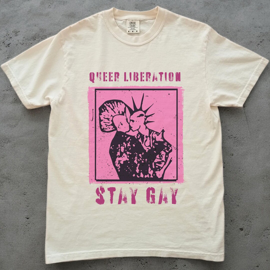 QUEER PUNK SHIRT, Queer Liberation, Stay Gay Tshirt, Vintage Punk, We ...