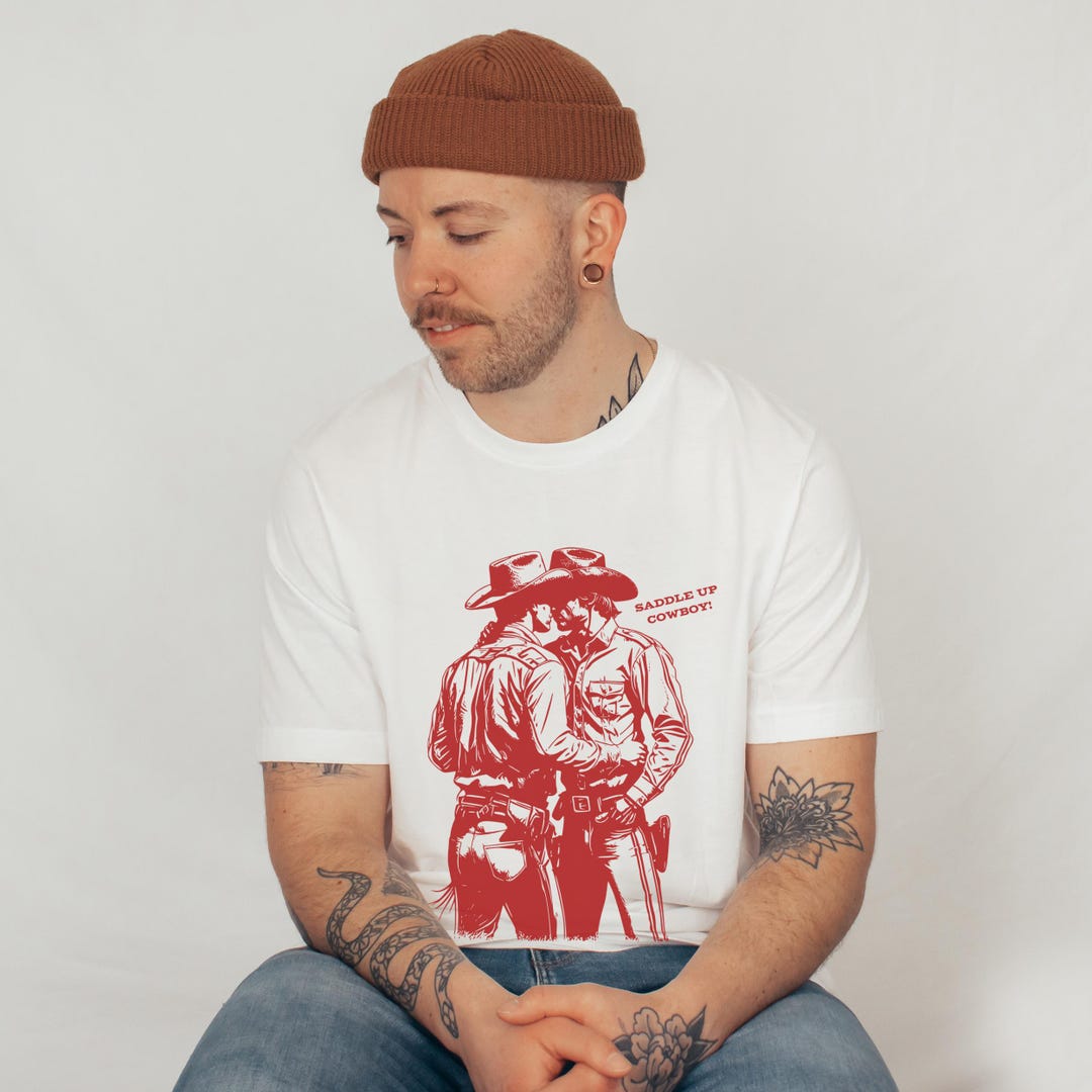 GAY COWBOYS SHIRT, Kissing Cowboys, Gay Pride Shirt, Saddle up Partner ...