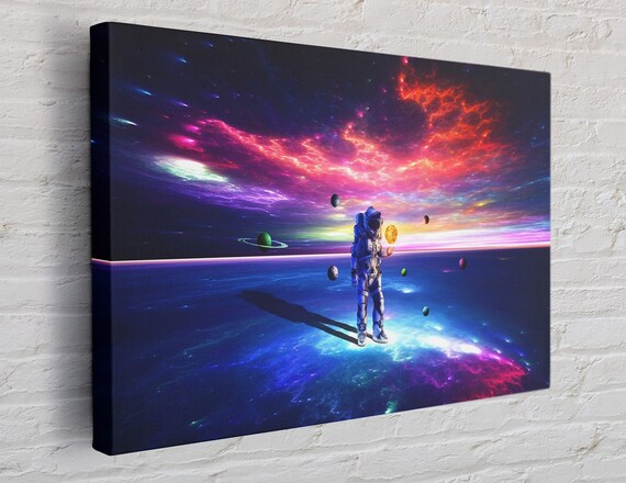 Astronaut Exploring Space Canvas Canvas Wall Art Canvas - Etsy