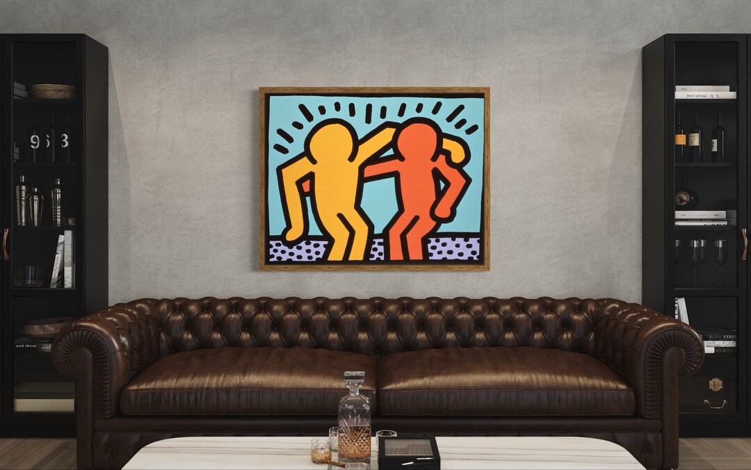 Keith Haring Hugging People Canvas Wall Art Canvas Design - Etsy