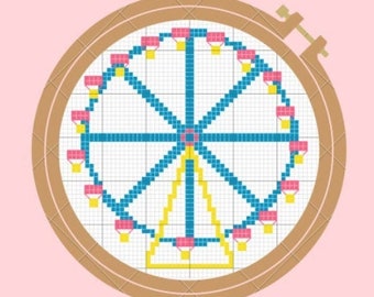 Ferris Wheel Cross Stitch Pattern Bottle Pattern Amusement Park PDF ...