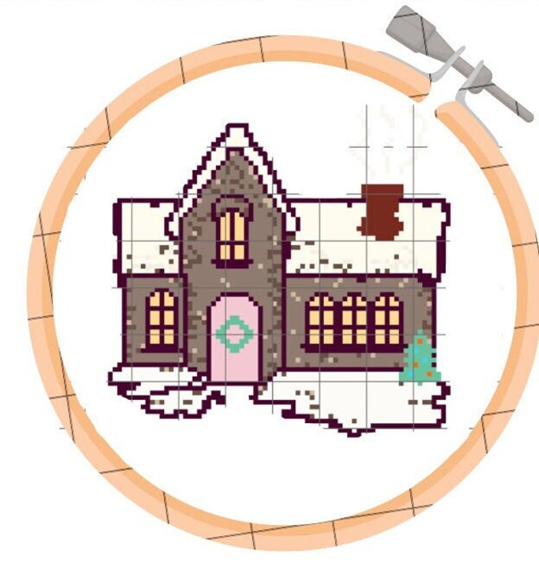 Beautiful Cross Stitch Gingerbread House Pattern - Etsy