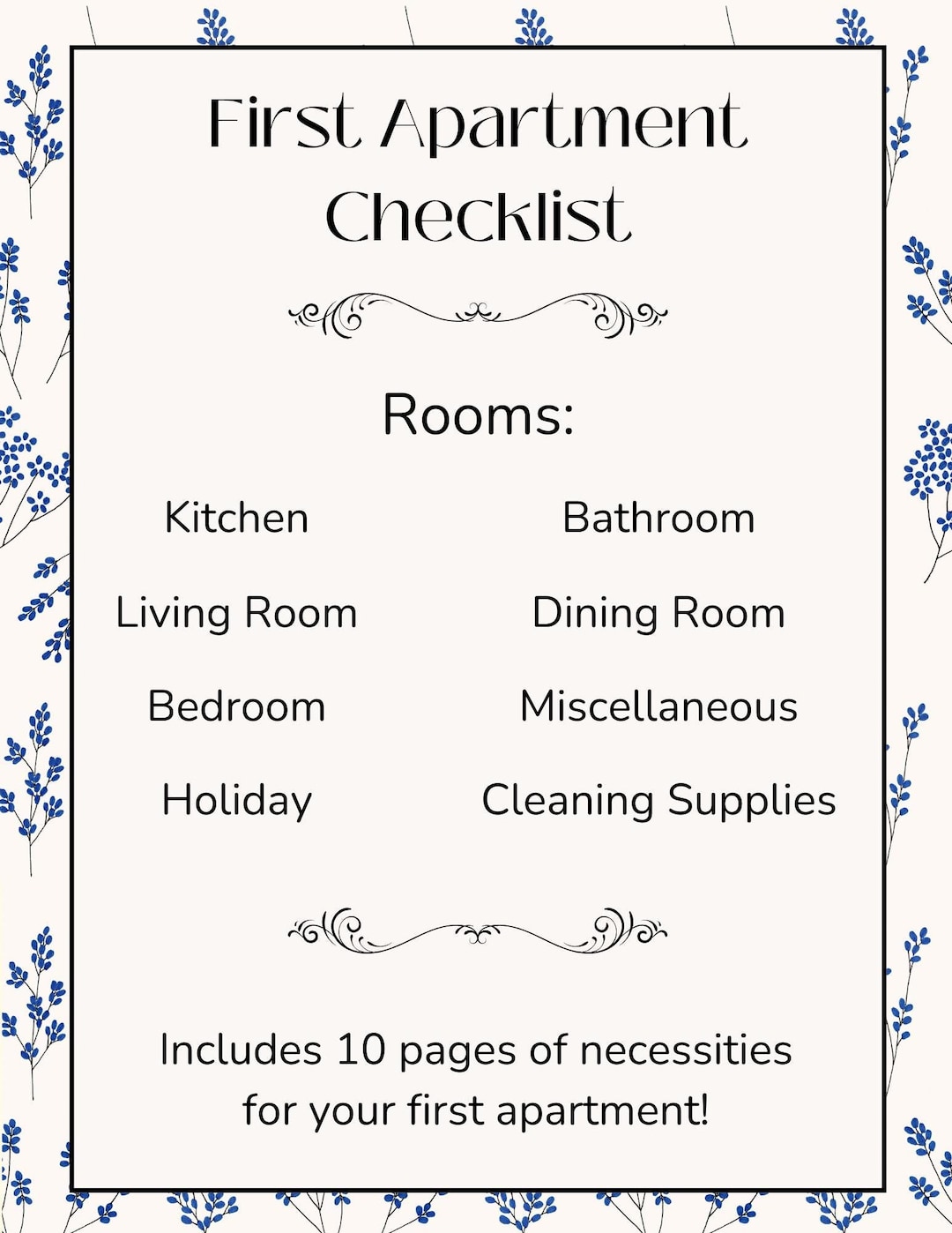 Downloadable, Printable First Apartment Checklist Planner PDF - Etsy