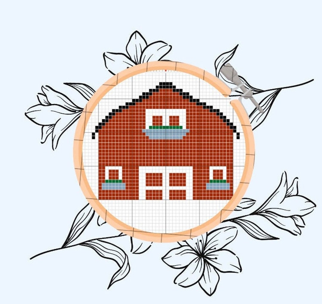 Cute and Simple Barn Cross Stitch Pattern PDF - Etsy