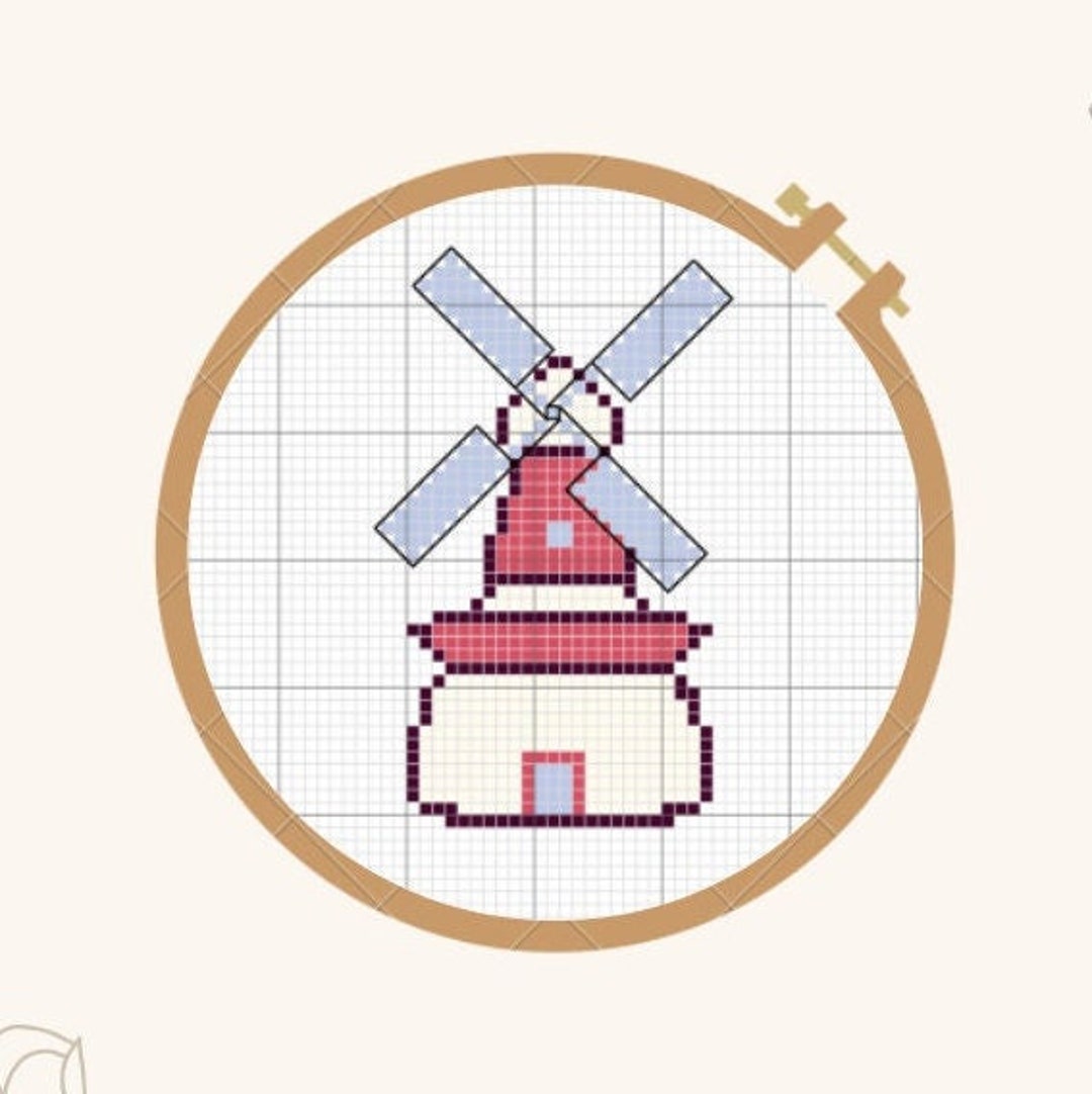 Cross Stitch Windmill PDF Pattern - Etsy