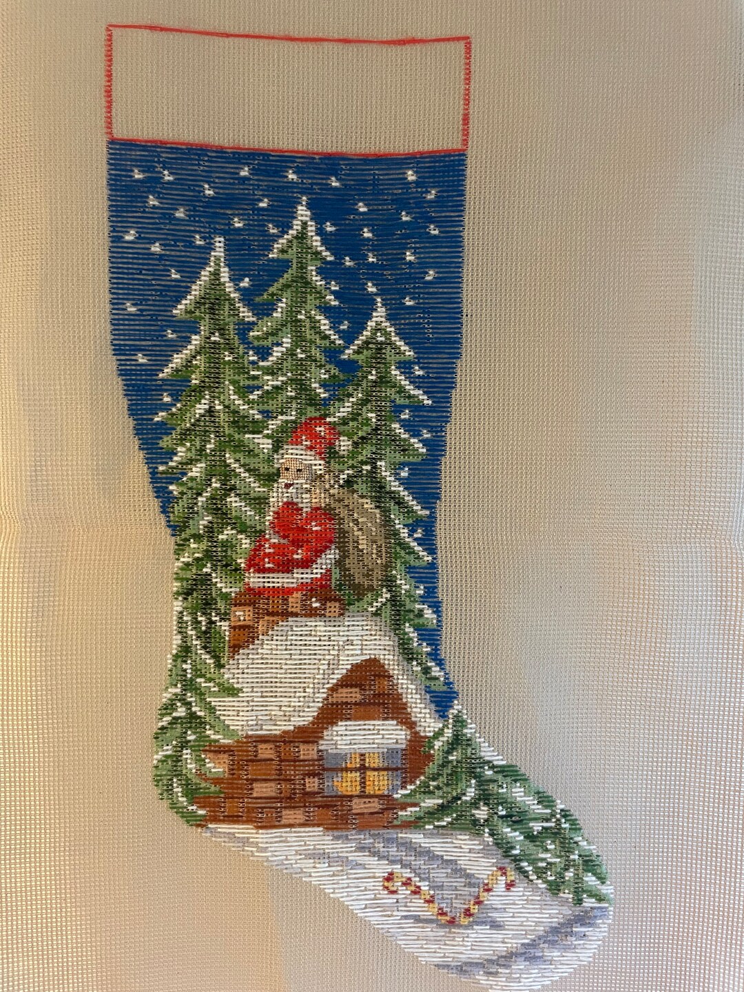Pre-worked Needlepoint Christmas Stocking - Etsy
