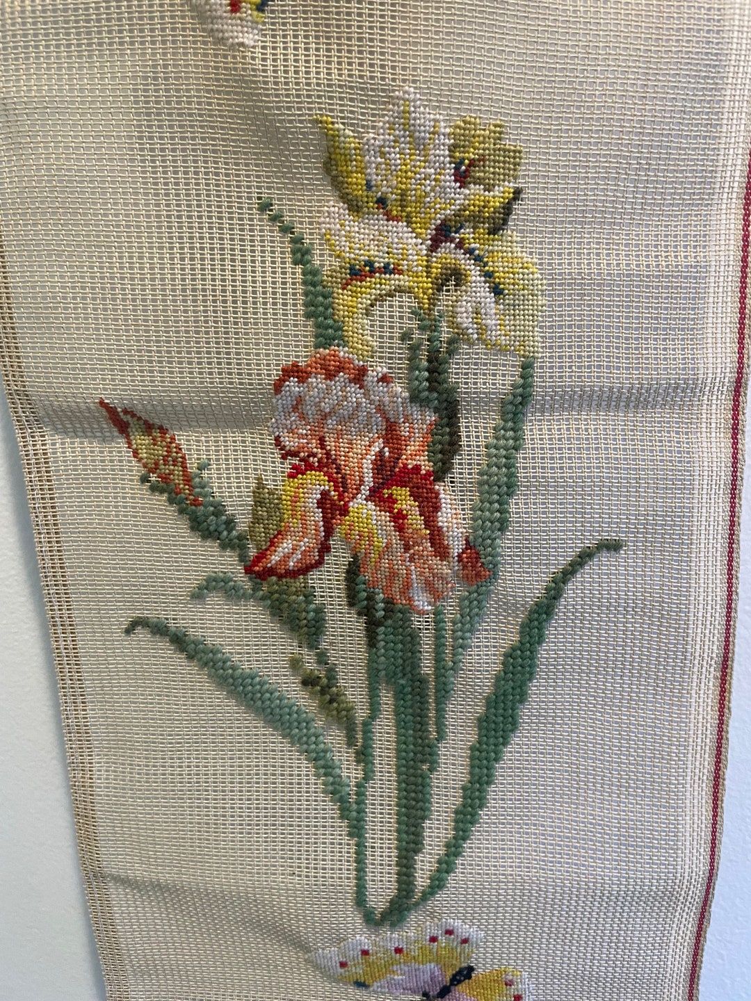 Pre-worked Needlepoint Butterflies and Flowers - Wall Hanging - Etsy