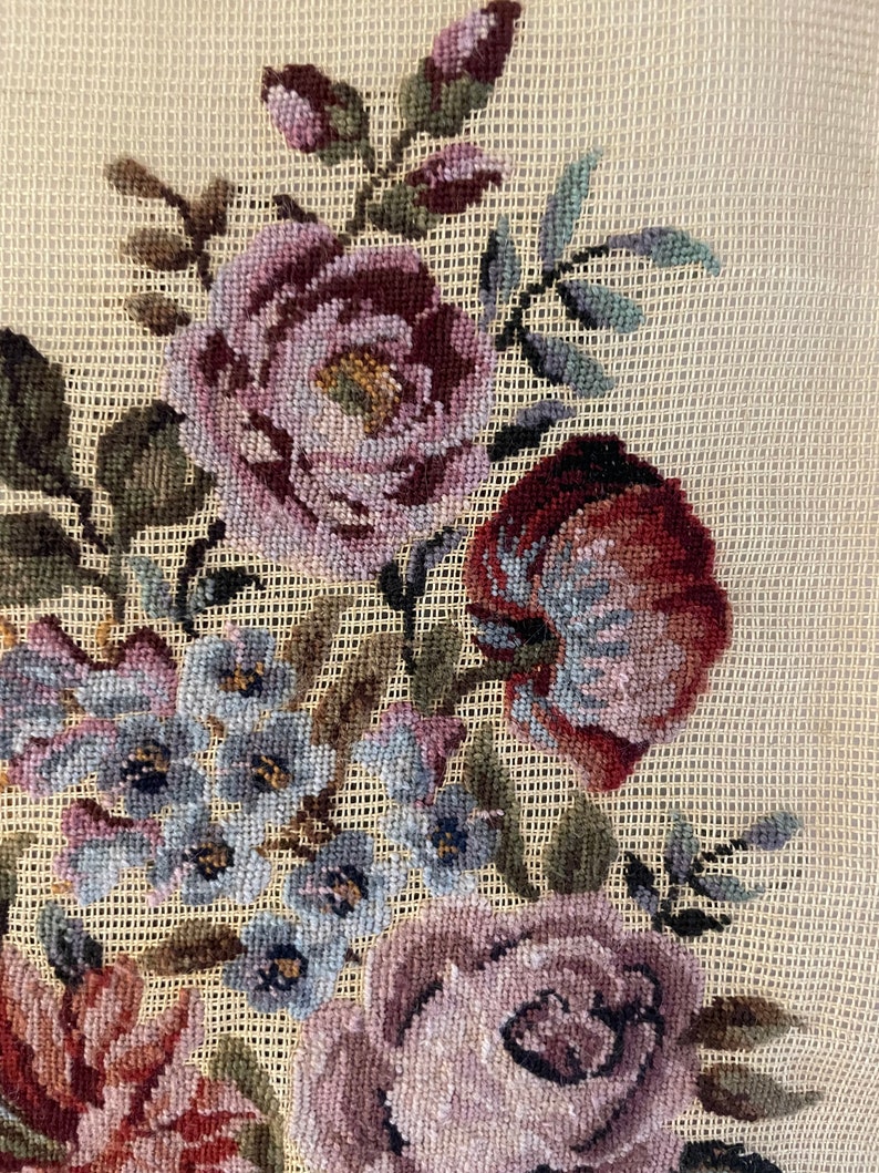 Pre-worked Needlepoint Flowers - Wall Hanging/seat Cushion/pillow ...
