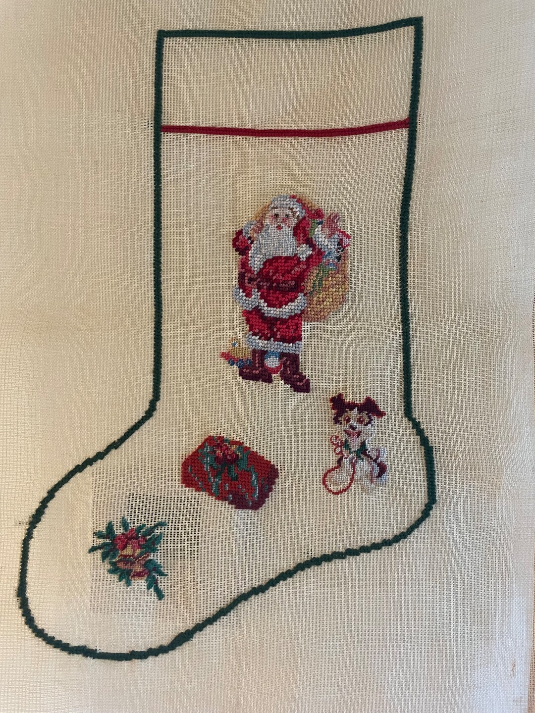 Pre-worked Needlepoint Christmas Stocking - Etsy