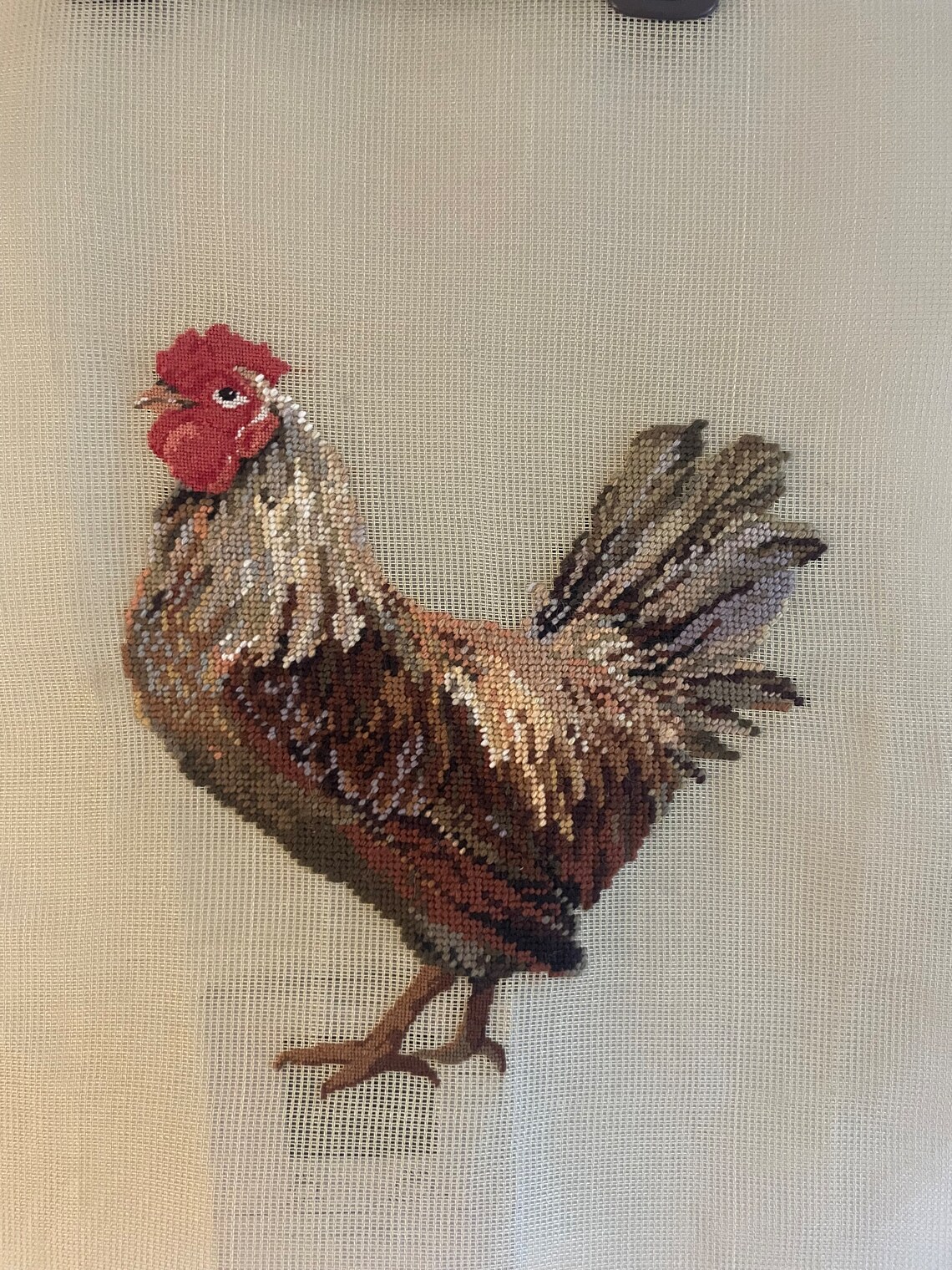 Pre-worked Needlepoint Rooster - Wall Hanging/seat Cushion/pillow ...