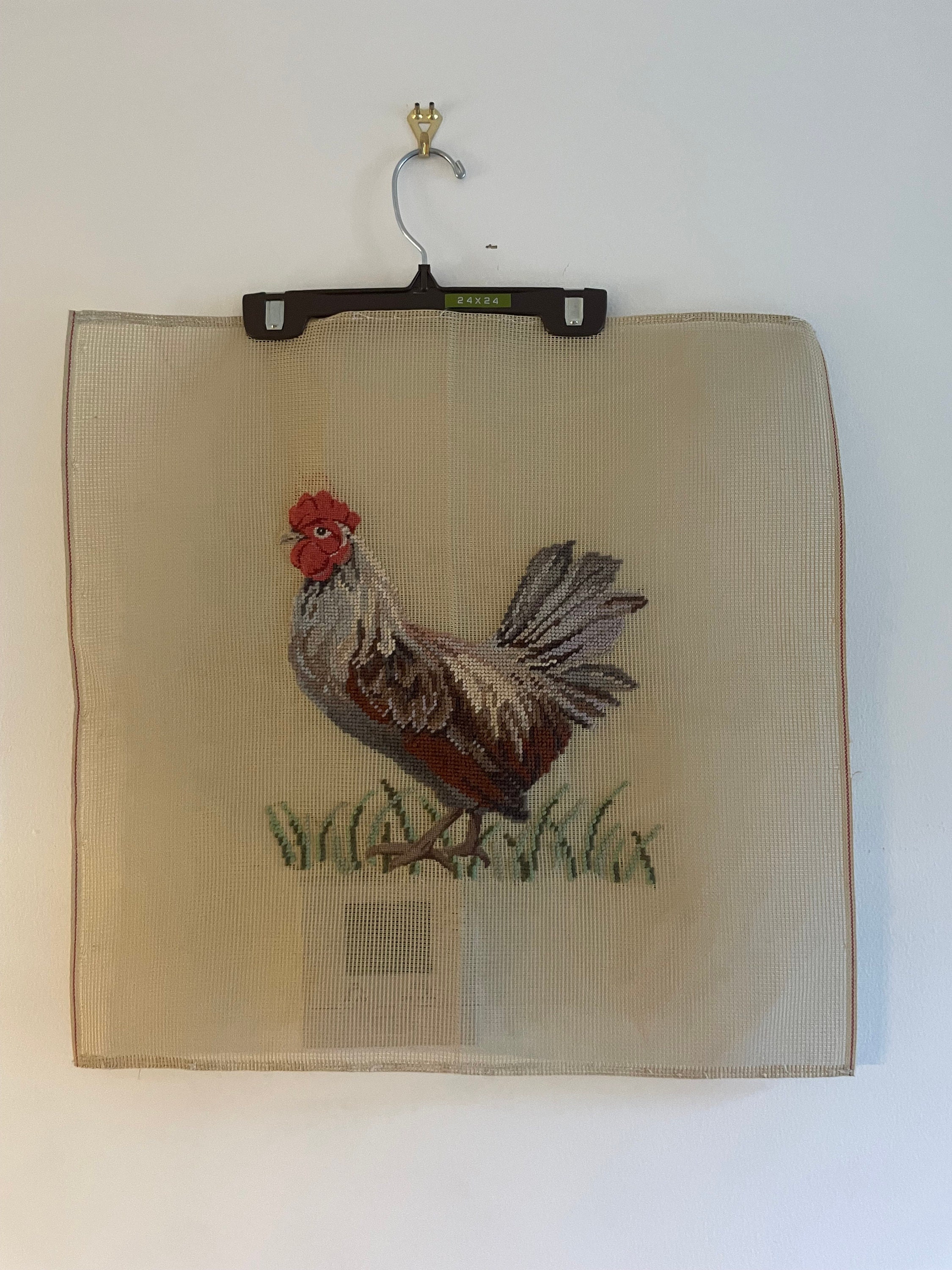 Pre-worked Needlepoint Rooster - Wall Hanging/seat Cushion/pillow ...