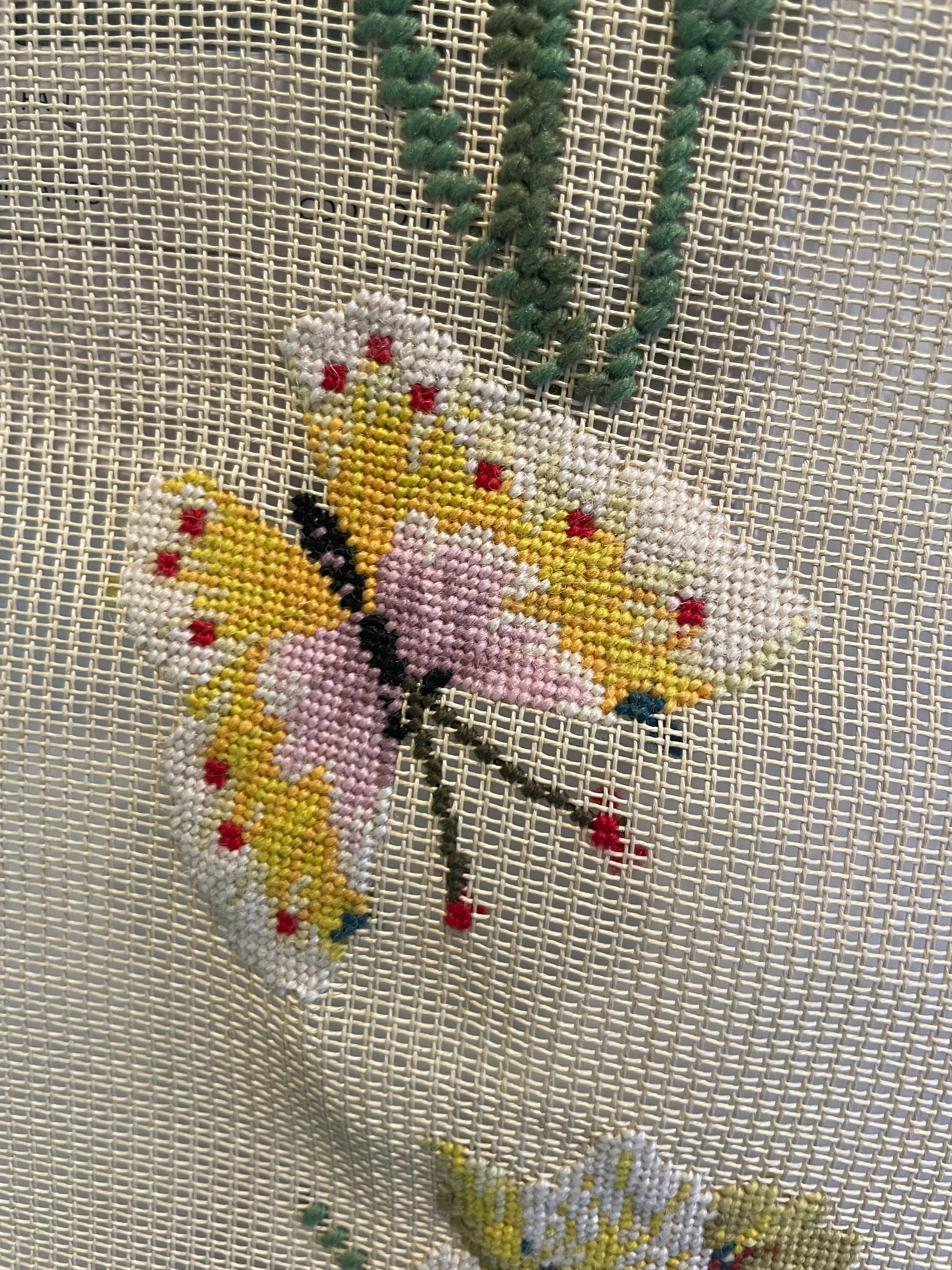 Pre-worked Needlepoint Butterflies and Flowers - Wall Hanging - Etsy