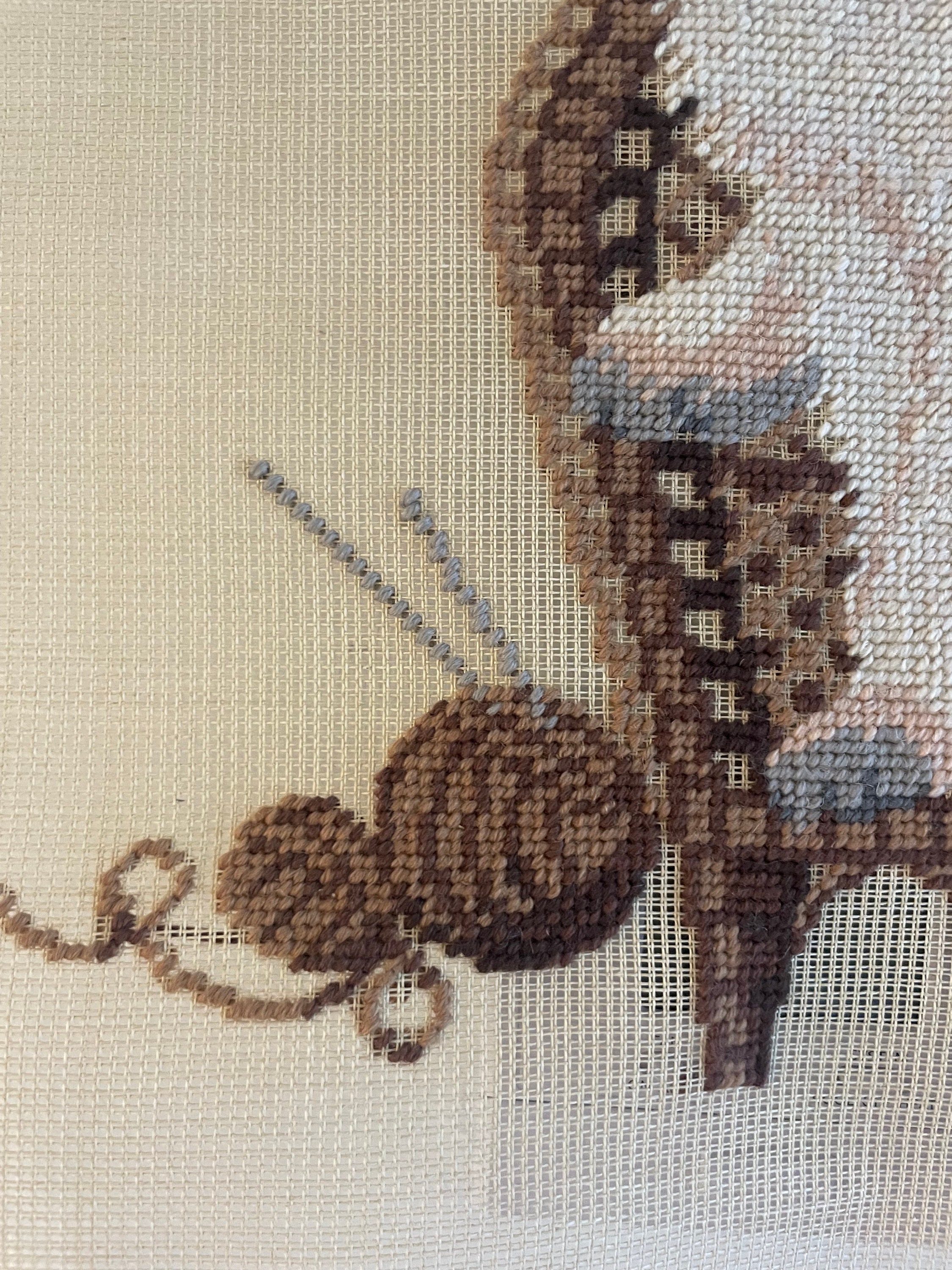 Pre-worked Needlepoint Cat on Bench - Wall Hanging/seat Cushion/pillow ...