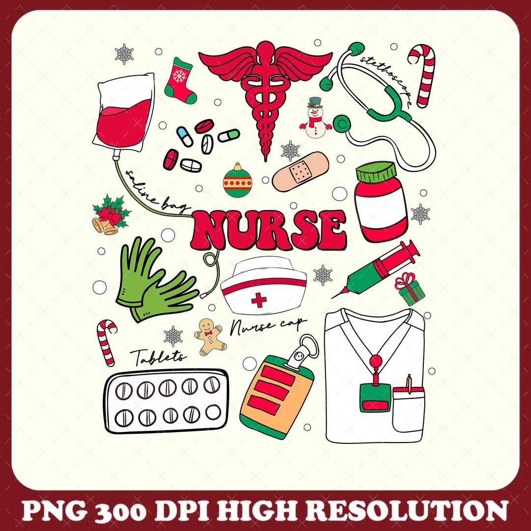 Christmas Nurse Png, Merry Christmas Png, Nurse Life Png, Nurse ...